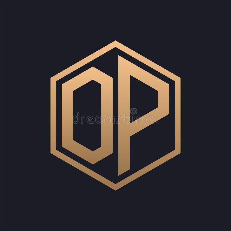 Elegant Hexagon Letter OP Logo Design. Initial Luxurious OP Logo ...