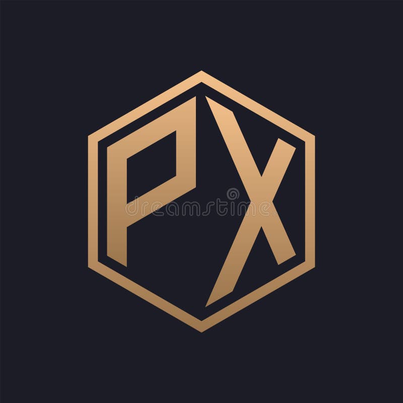 Elegant Hexagon Letter PX Logo Design. Initial Luxurious PX Logo ...