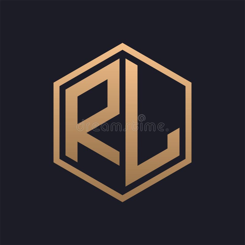 Elegant Hexagon Letter RL Logo Design. Initial Luxurious RL Logo ...