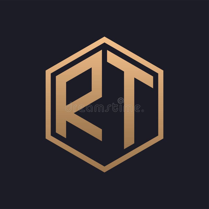 Elegant Hexagon Letter RT Logo Design. Initial Luxurious RT Logo ...