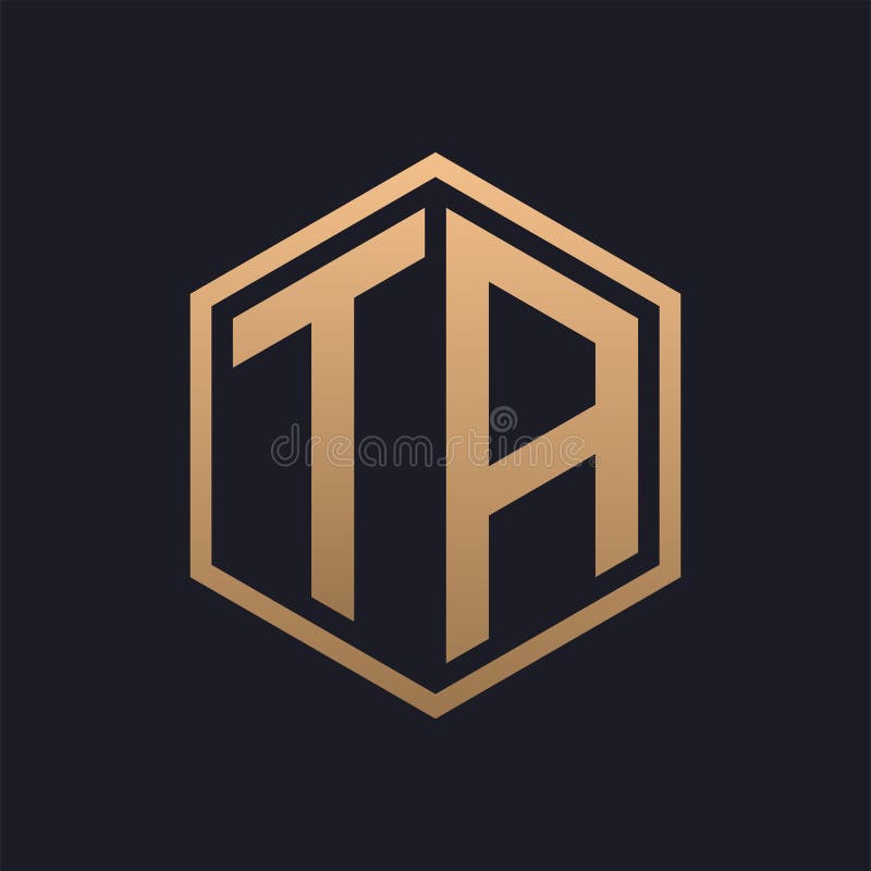 Elegant Hexagon Letter TA Logo Design. Initial Luxurious TA Logo ...