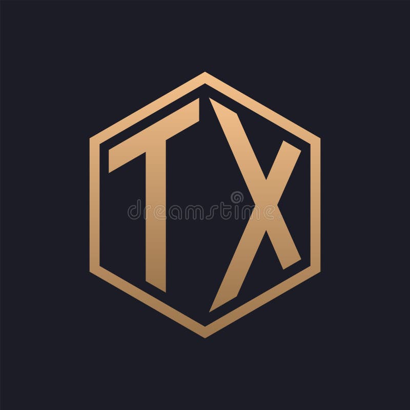 Elegant Hexagon Letter TX Logo Design. Initial Luxurious TX Logo ...
