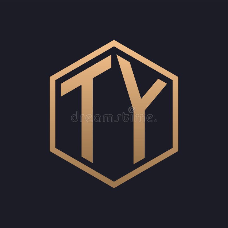 Elegant Hexagon Letter TY Logo Design. Initial Luxurious TY Logo ...