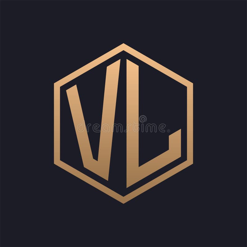 Elegant Hexagon Letter VL Logo Design. Initial Luxurious VL Logo ...