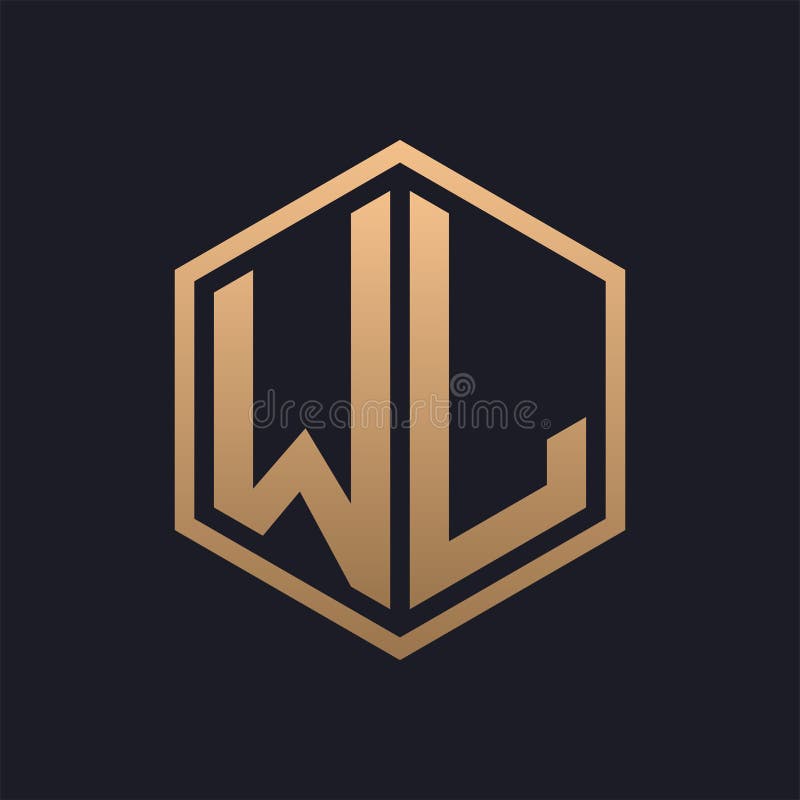 Elegant Hexagon Letter WL Logo Design. Initial Luxurious WL Logo ...