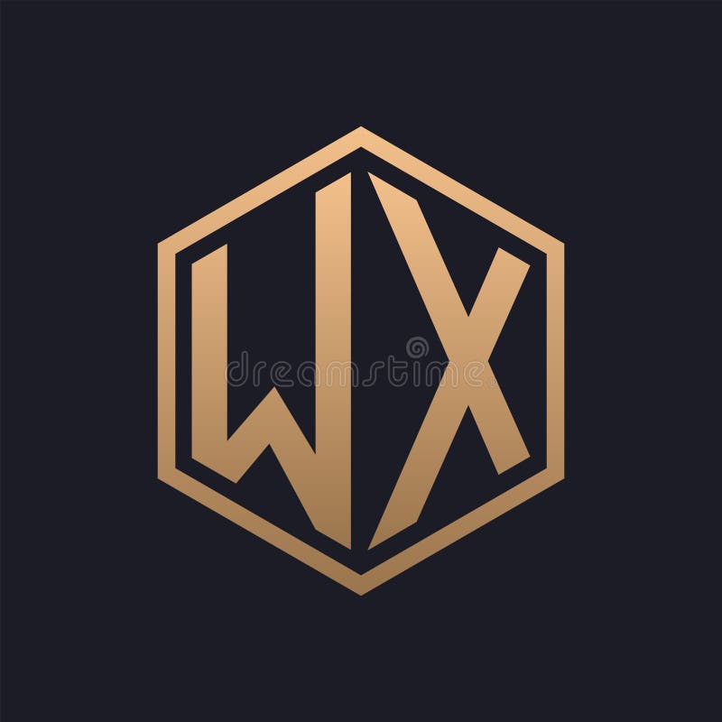 Elegant Hexagon Letter WX Logo Design. Initial Luxurious WX Logo ...