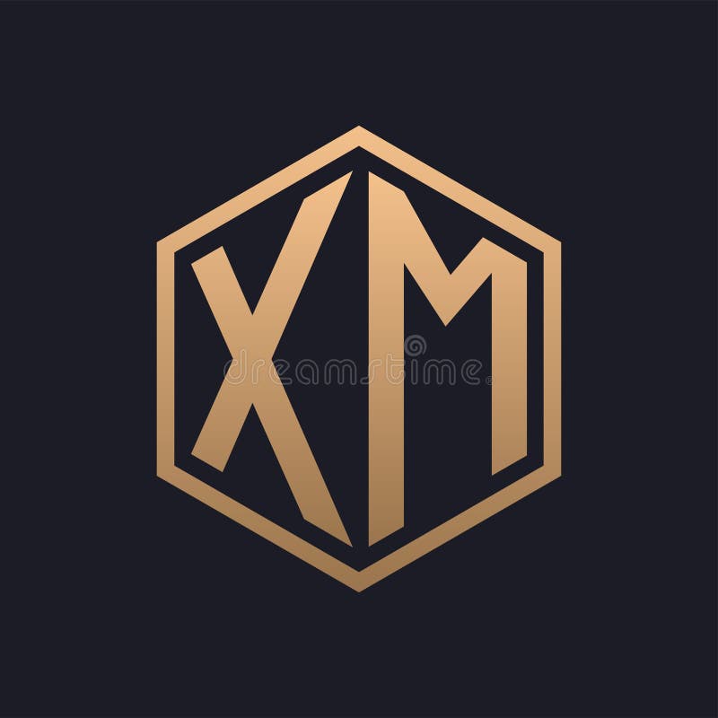 Elegant Hexagon Letter XM Logo Design. Initial Luxurious XM Logo ...