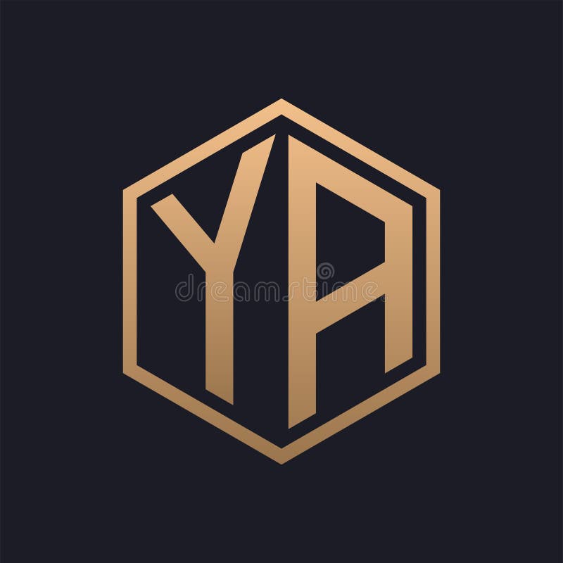 Elegant Hexagon Letter YA Logo Design. Initial Luxurious YA Logo ...