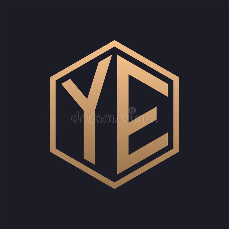 Elegant Hexagon Letter YE Logo Design. Initial Luxurious YE Logo ...