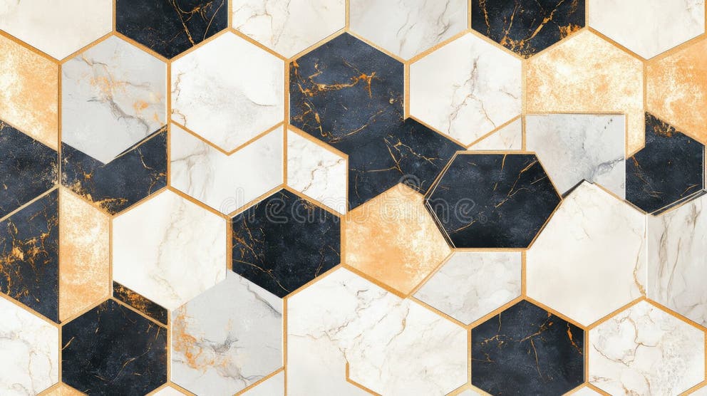 Elegant Hexagon Marble Tile Pattern Texture Background Stock ...