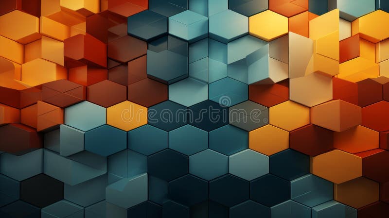 Elegant Hexagon Pattern Design, Vintage Style Illustration, Precise ...