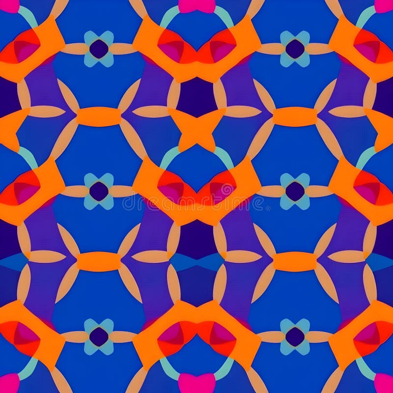 Elegant Hexagonal Jacquard Design in Vibrant Hues, Seamless Pattern ...
