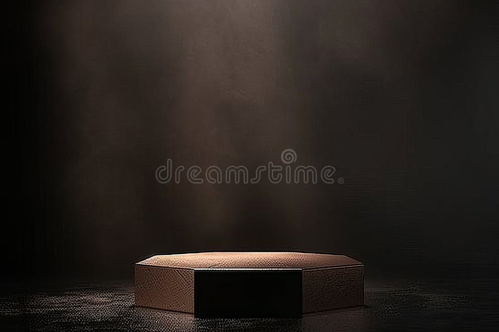 An Elegant Hexagonal Podium Under a Dramatic Spotlight, Set Against a ...