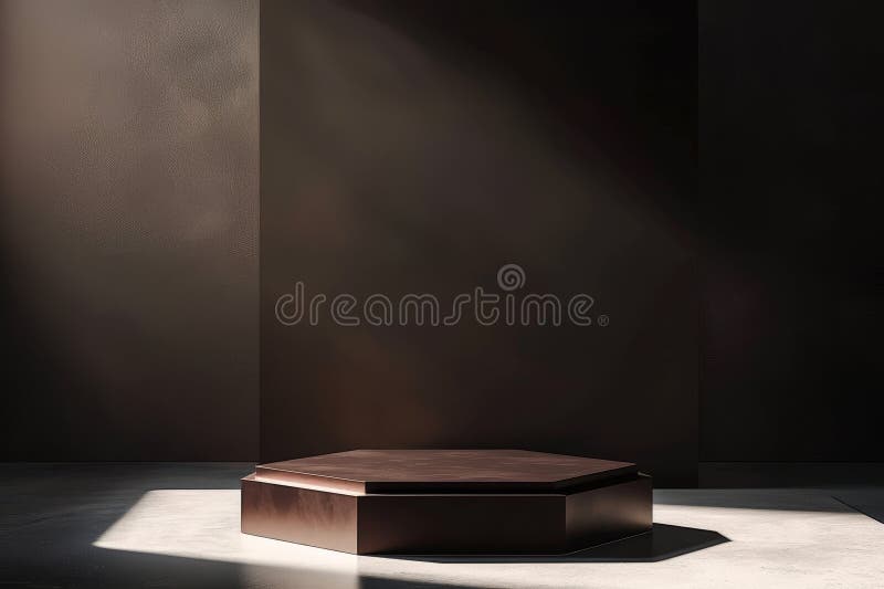 An Elegant Hexagonal Podium Under a Dramatic Spotlight, Set Against a ...