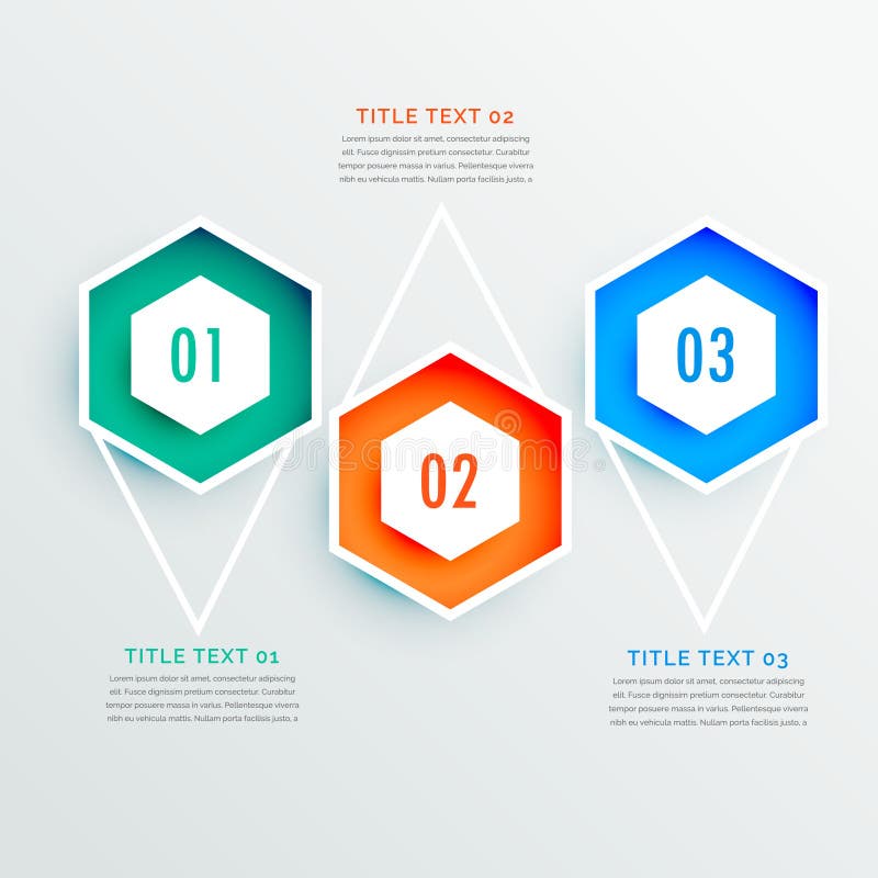 Elegant Hexagonal Shape Three Steps Infographic Design Stock Vector ...