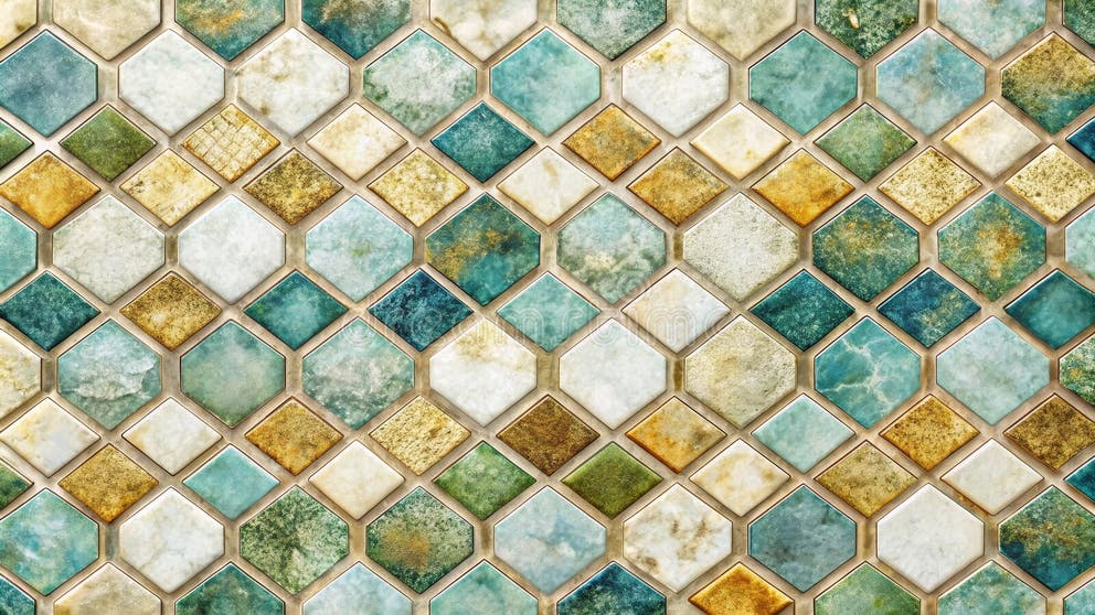 Elegant Hexagonal Tile Pattern with Earthy Tones and Subtle Textured ...