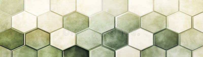 Elegant Hexagonal Tile Pattern in Soft Green and Cream Shades Stock ...
