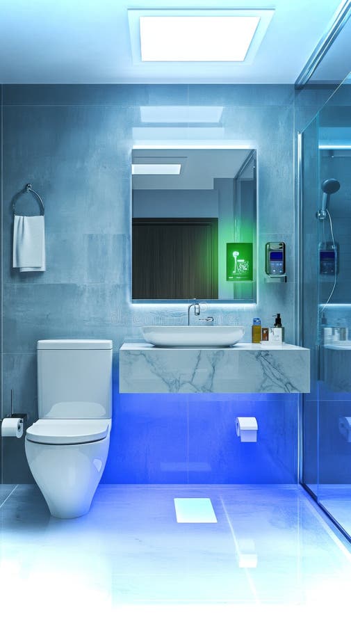 Elegant High-end Bathroom Showcases Advanced Smart Lighting and ...