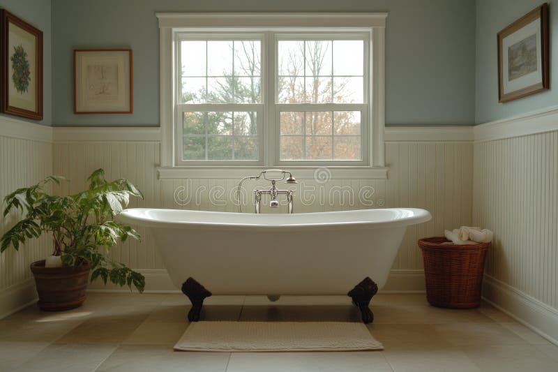 Elegant Home Spa with Jacuzzi and Natural Light in Luxurious Interior ...