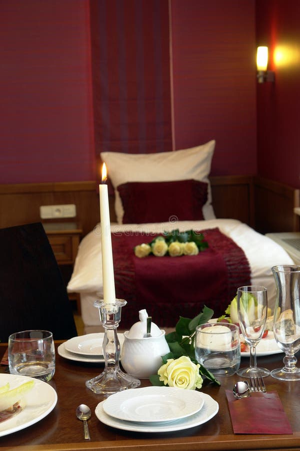 Elegant hotel room service stock photo. Image of purple - 3607364