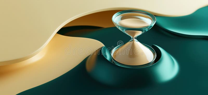 Elegant Hourglass on Abstract Background Representing Time and Fluidity ...