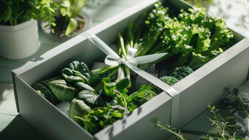 Elegant Hydroponic Vegetables Gift Box Emphasizing Sustainability and ...