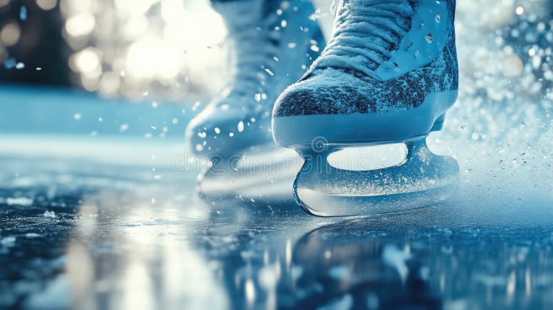 Elegant Ice Skating Motion Captured in High Detail. Stock Illustration ...