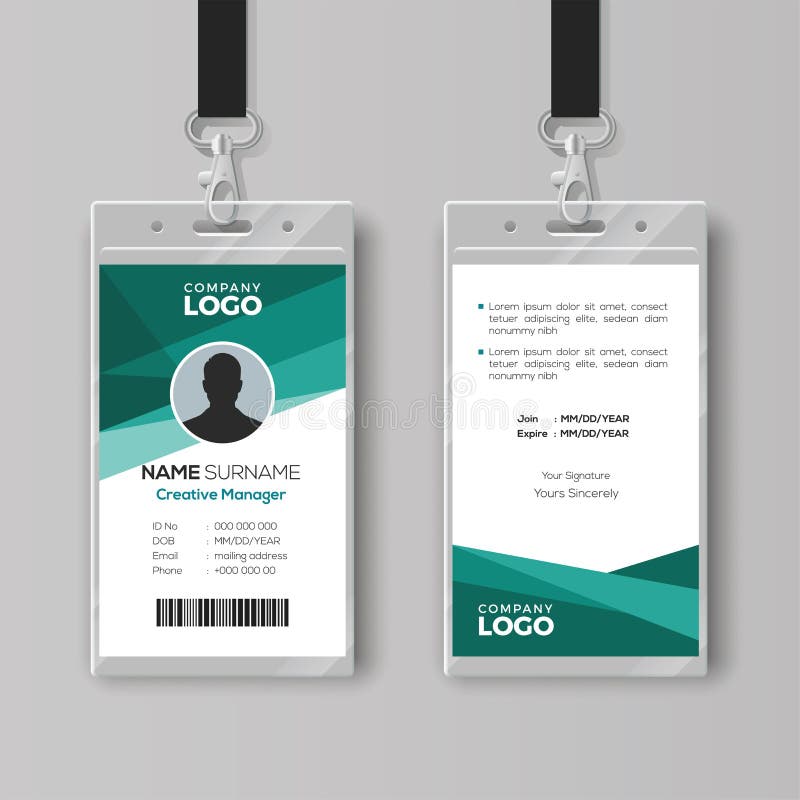 Elegant ID Card Design Template Stock Vector - Illustration of ...