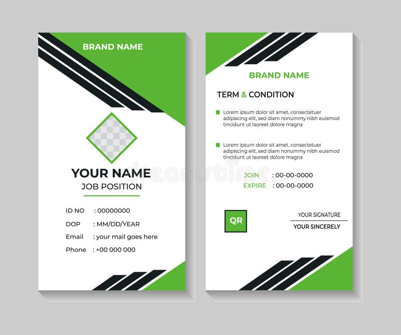 Elegant Id card design. stock illustration. Illustration of privacy ...