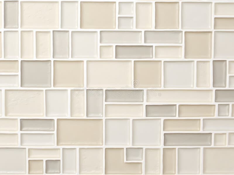 Geometric Harmony: Neutral Tiled Mosaic Stock Illustration ...