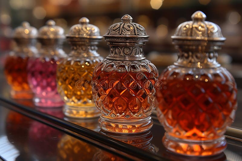 Assorted Perfume Bottles Display Stock Image - Image of olfactory ...