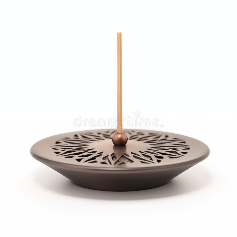 Elegant Incense Holder with Intricate Design on White Background Stock ...