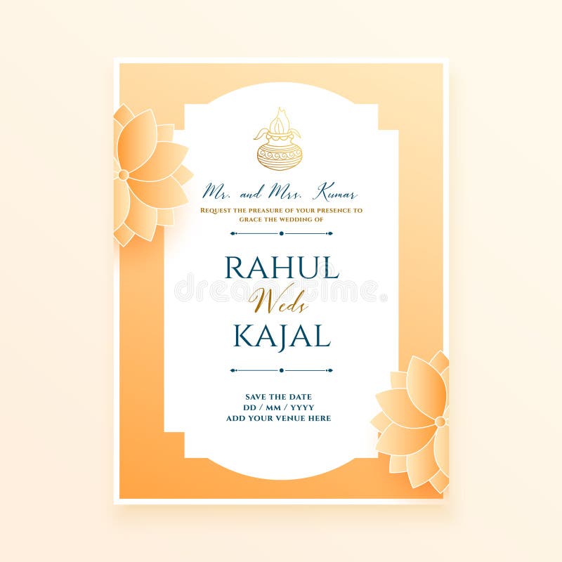 Elegant Indian Wedding Event Card Template Design Stock Vector ...