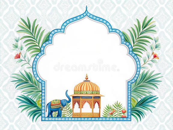Elegant Indian Wedding Invitation Frame Design Stock Illustration ...