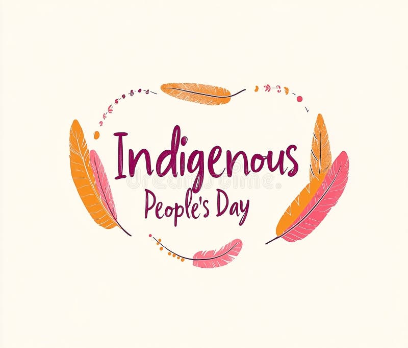 Elegant Indigenous Peoples Day Illustration with Feathers and ...