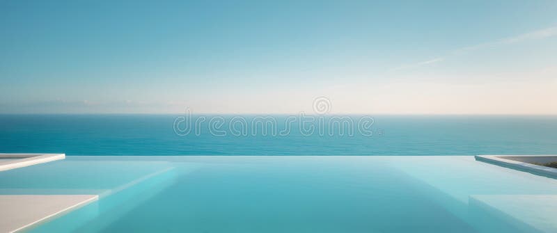 Elegant Infinity Pool with Stunning Ocean View. Stock Image - Image of ...