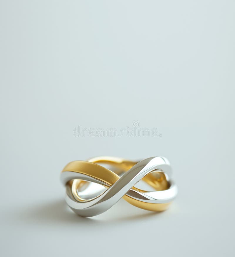 Elegant Infinity Ring Design Featuring Intertwined Silver and Gold ...
