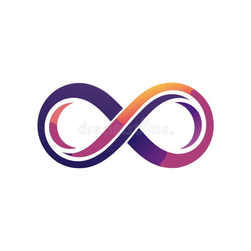 Abstract Infinity Symbol with Vibrant Gradient Colors on a Clean White ...