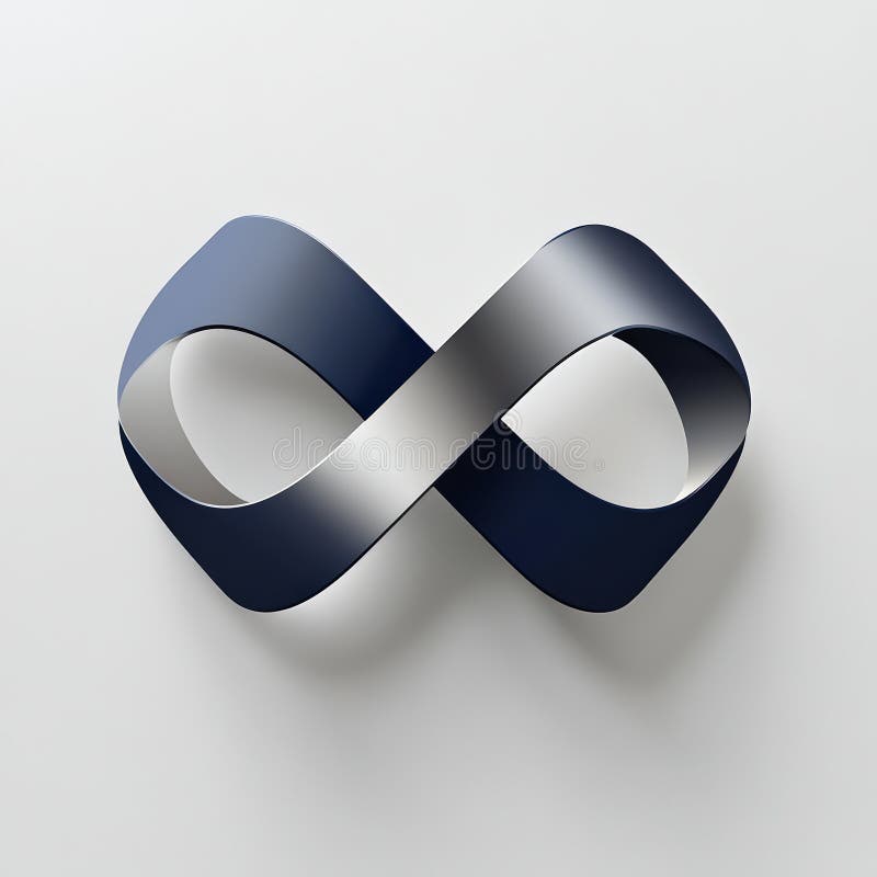 Elegant Infinity Symbol Design in Navy and Silver on White Background ...