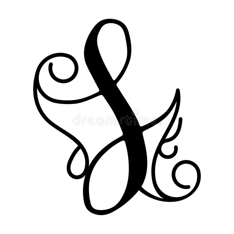 The Letter E Elegant Initial Letters and Fancy Alphabet with Vines EPS ...