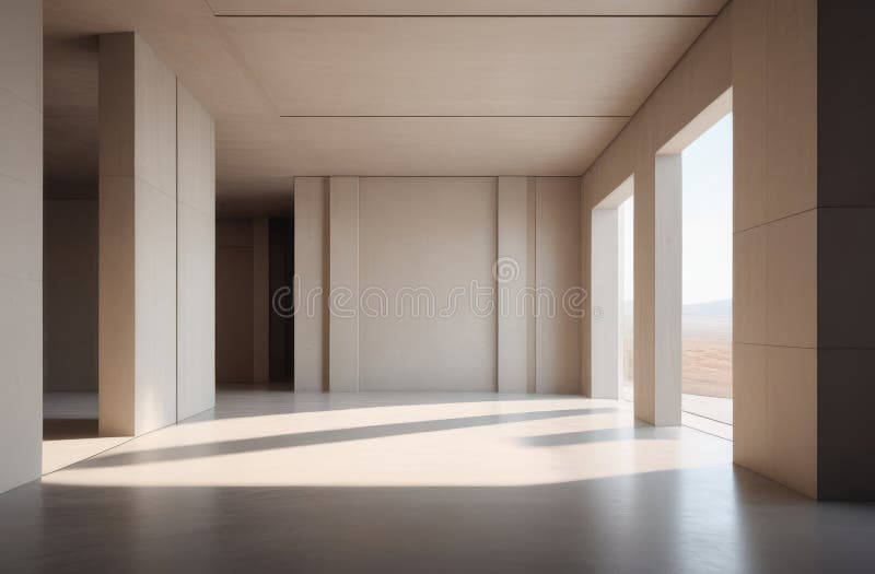 Elegant Interior in Minimalistic Style. Empty Room with Grey Walls ...