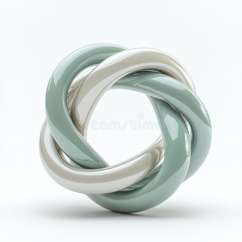 Elegant Interlocking Abstract Sculpture with Smooth Glossy Finish Stock ...