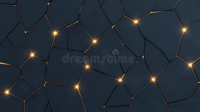 Elegant Interlocking Tiles with Glowing Lines and Texture in Dark Color ...