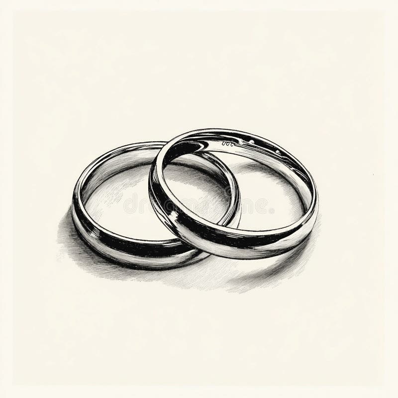 Elegant Intertwined Wedding Rings on Subtle Shadowed Surface Stock ...