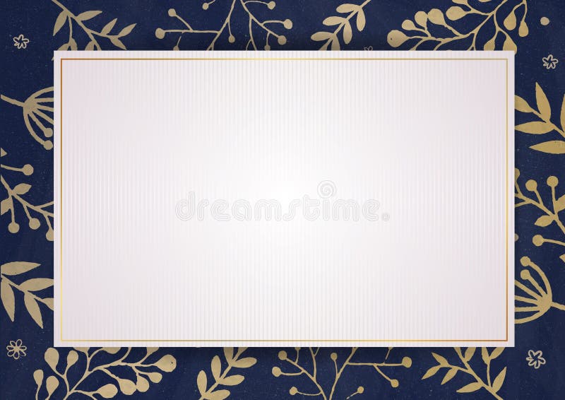 Elegant Invitation Card with Florals Border Stock Photo - Image of ...