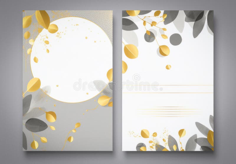 Elegant Invitation Card with Gold Floral Background Elegant Wedding ...