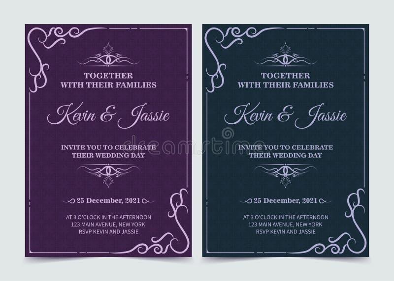 Elegant Invitation Card Vector Design Vintage Style Stock Vector ...