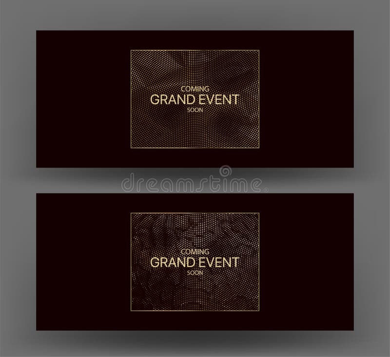 Elegant Invitation Cards with Gold Halftone Effect Print. Stock Vector ... Elegant Invitation Cards with Gold Halftone Effect Print. Stock Vector ...