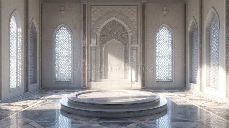 Elegant Islamic Architecture Interior Design with Circular Platform ...