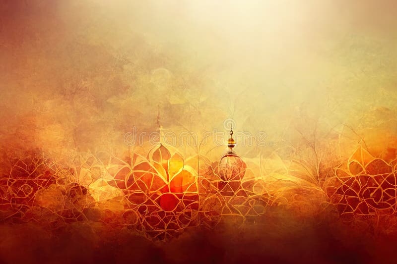 Elegant Islamic Background with Geometric Patterns Stock Illustration ...
